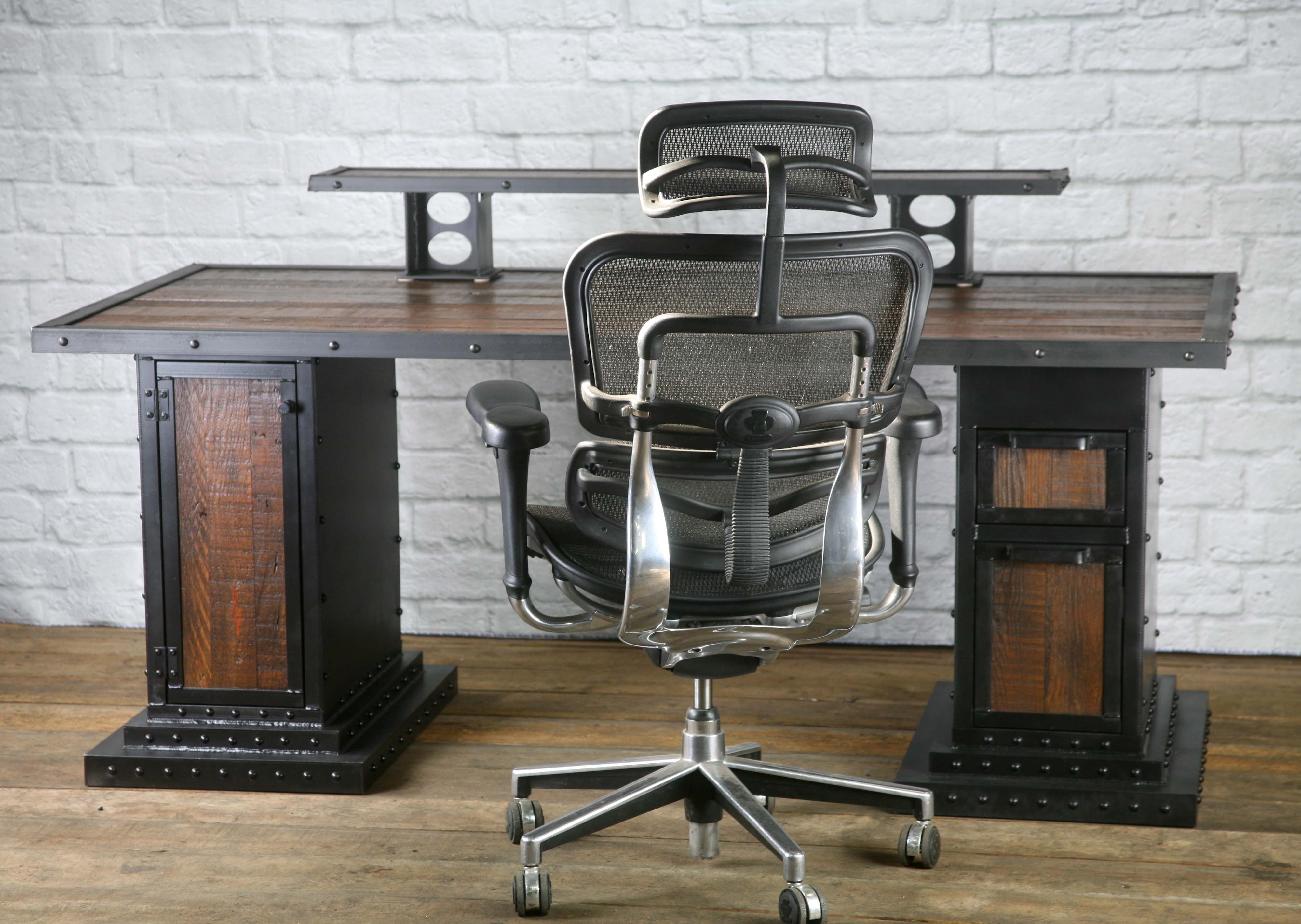 Modern Industrial Computer Desk Reclaimed Wood Desk Work Station Vintage Desk Executive Desk Maker Marketplace