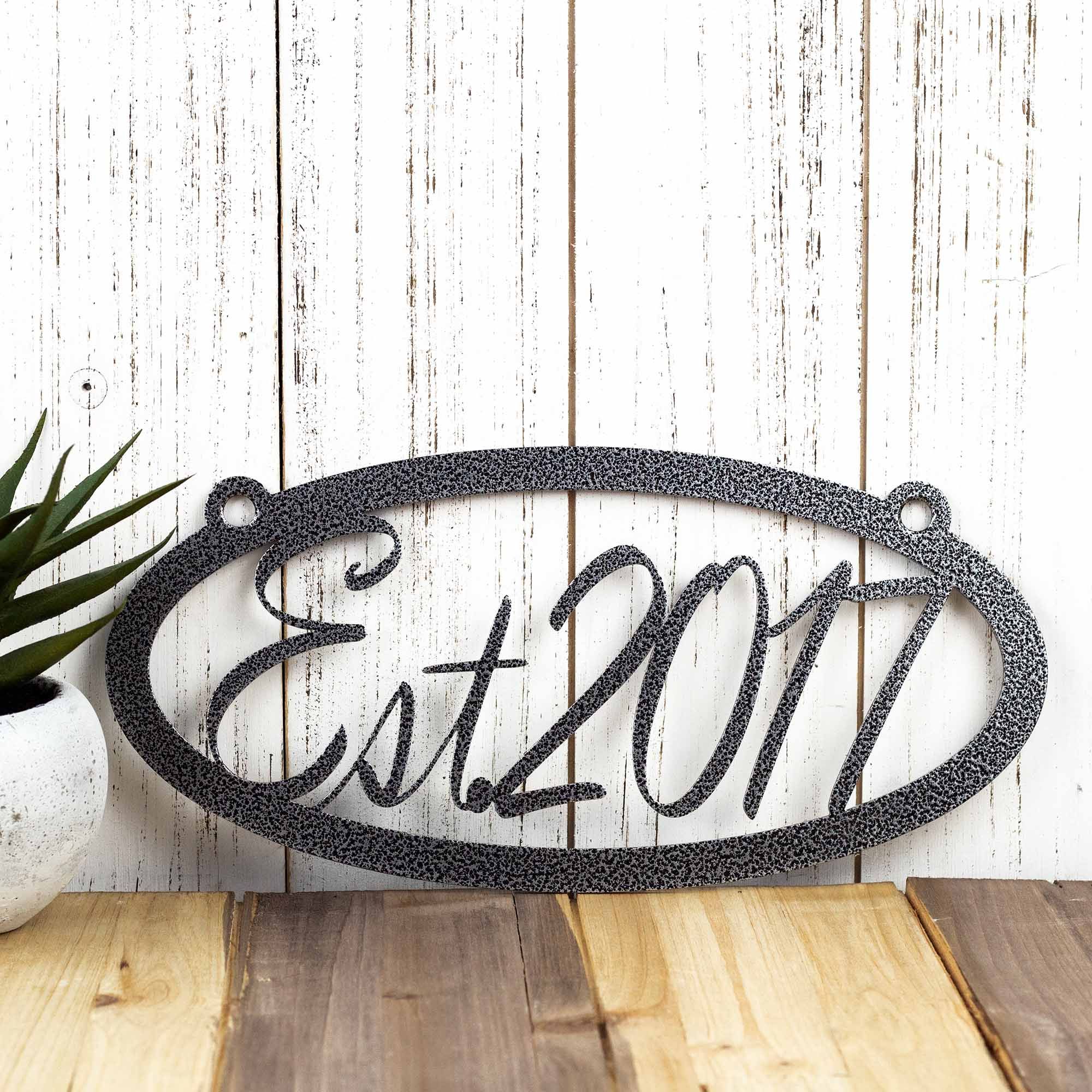 Personalized Oval Metal Family Established Year Plaque | Maker Marketplace