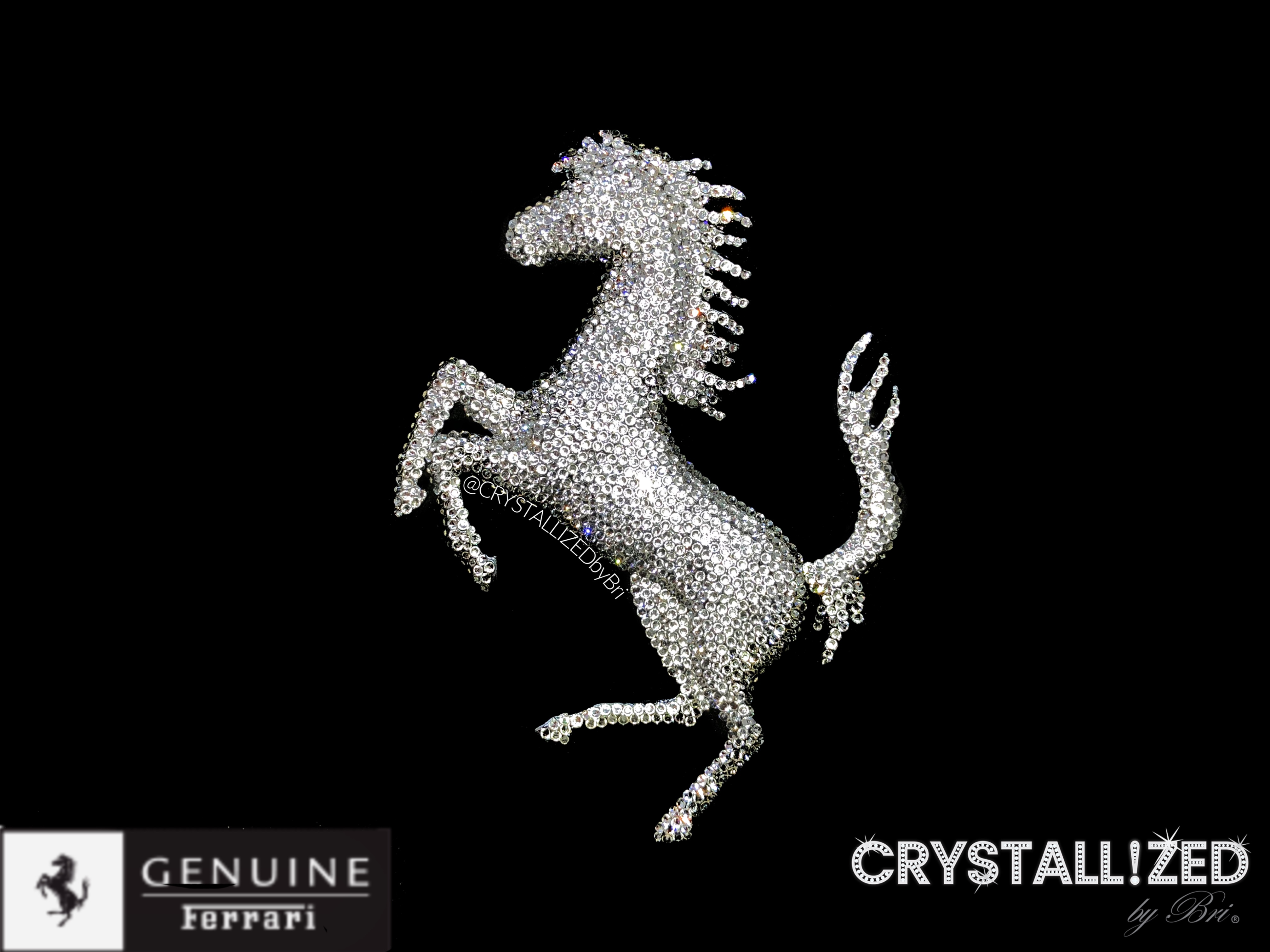 Ferrari Crystallized Car Horse Emblem Bling Genuine European Crystals ...