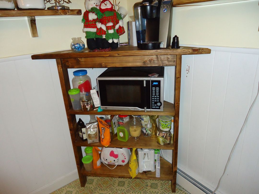 Rustic microwave stand store