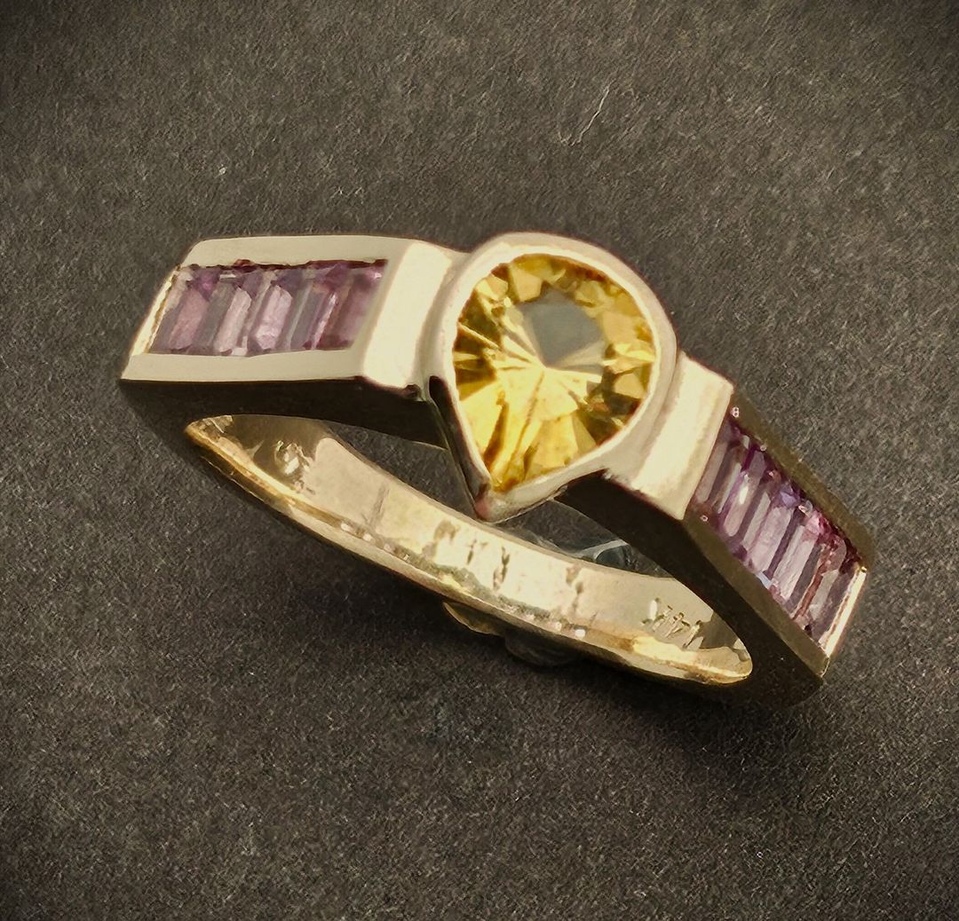 Yellow Beryl and Pink Sapphire Ring | Maker Marketplace