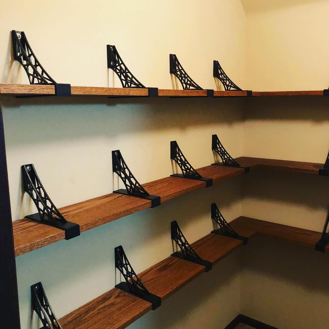 Custom Steel Brackets With Reclaimed Oak Board Shelves | Maker Marketplace