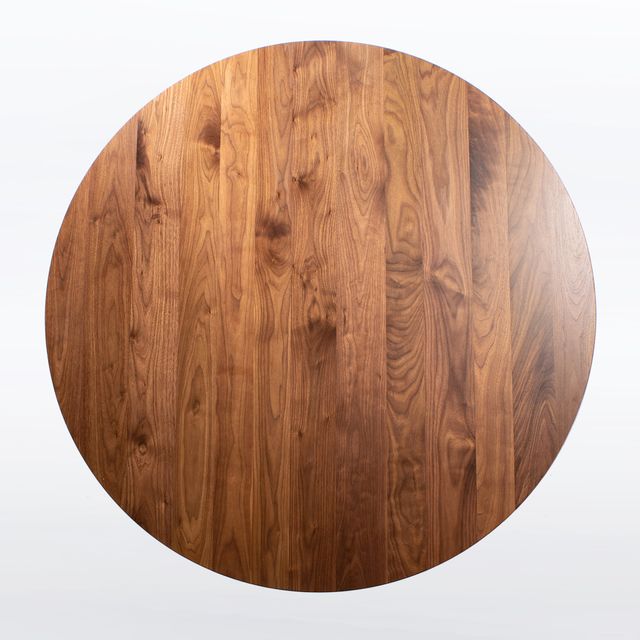 Round Walnut Table, Mid Century Modern Dining Table, Solid Walnut Wood ...