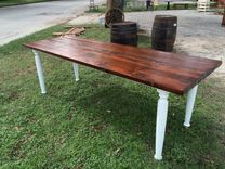 8 Ft. Western Red Cedar Farm Table With Chalk Paint Base Maker Marketplace