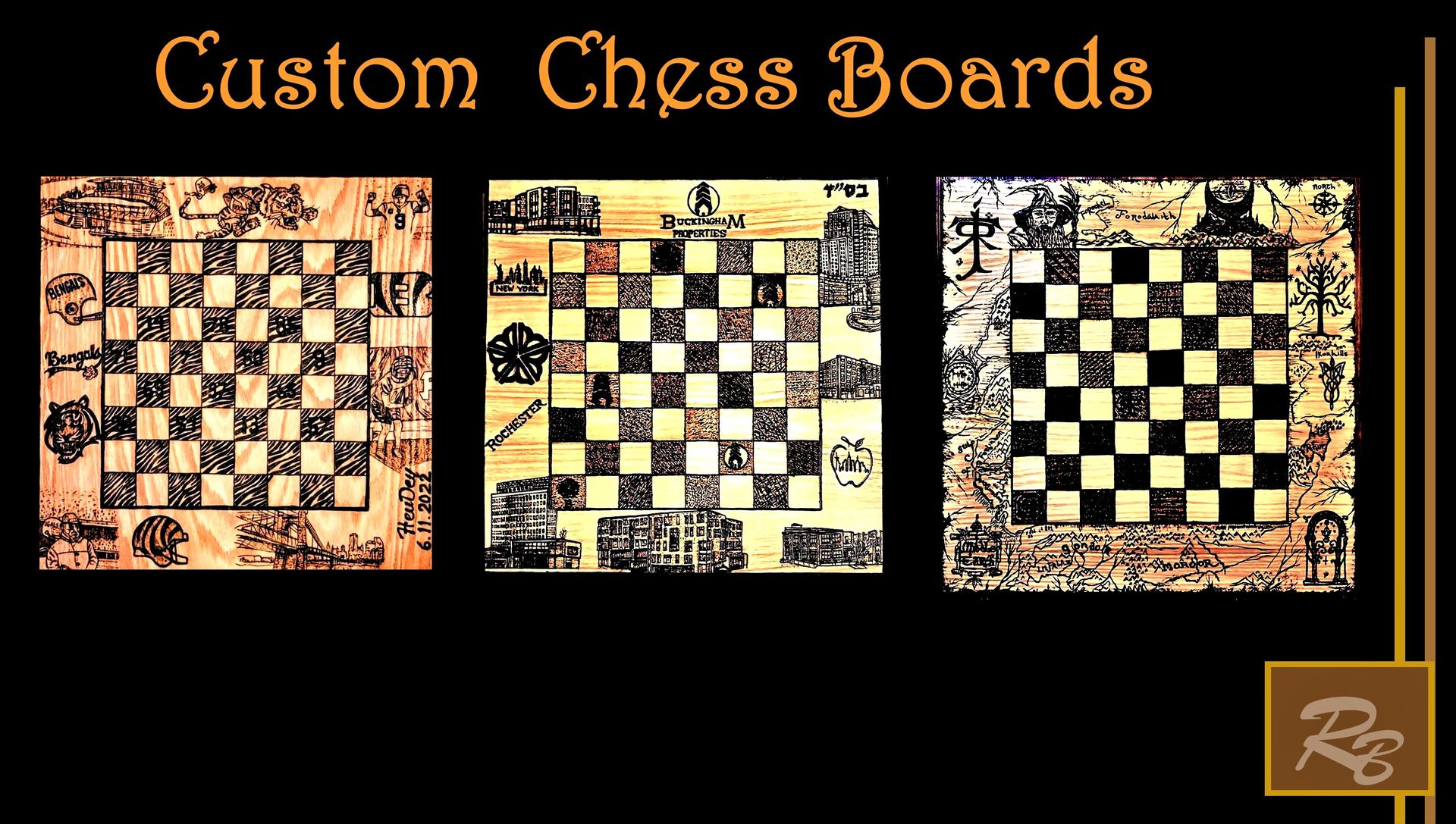 Chess Boards, Custom, Custom Chess Boards, Artistic Creations By Rose ...