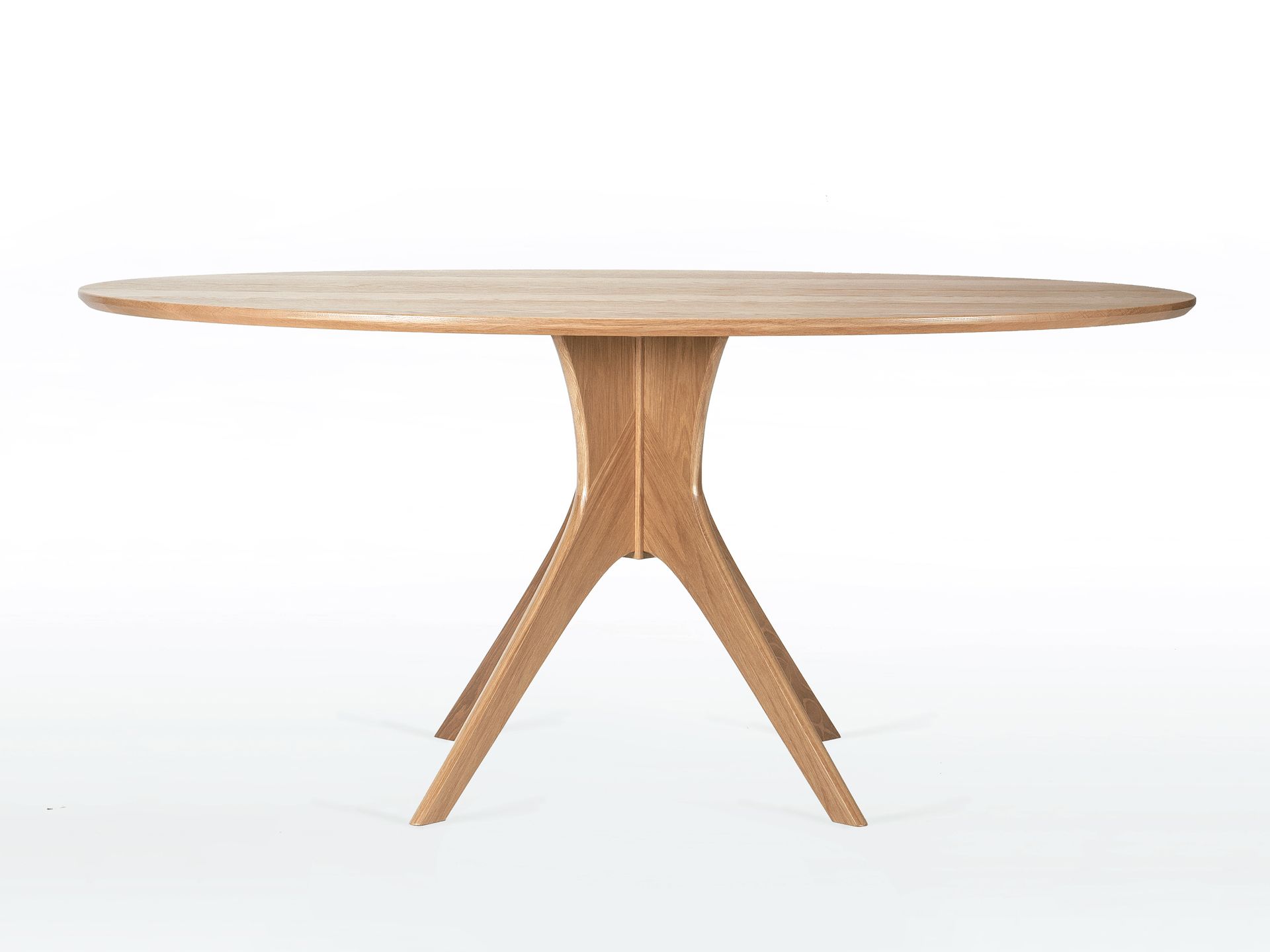 Oval Dining Table With Mid Century Modern Pedestal Base In Solid White Oak Kapok Table Maker Marketplace