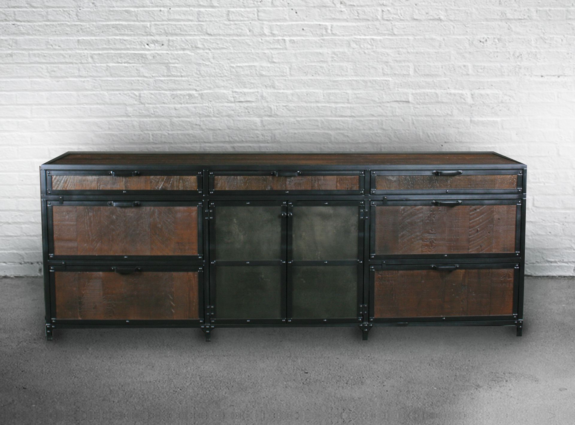 Industrial Reclaimed Wood File Cabinet. Lateral Filing Storage. Rustic Hutch Buffet Credenza. Maker Marketplace